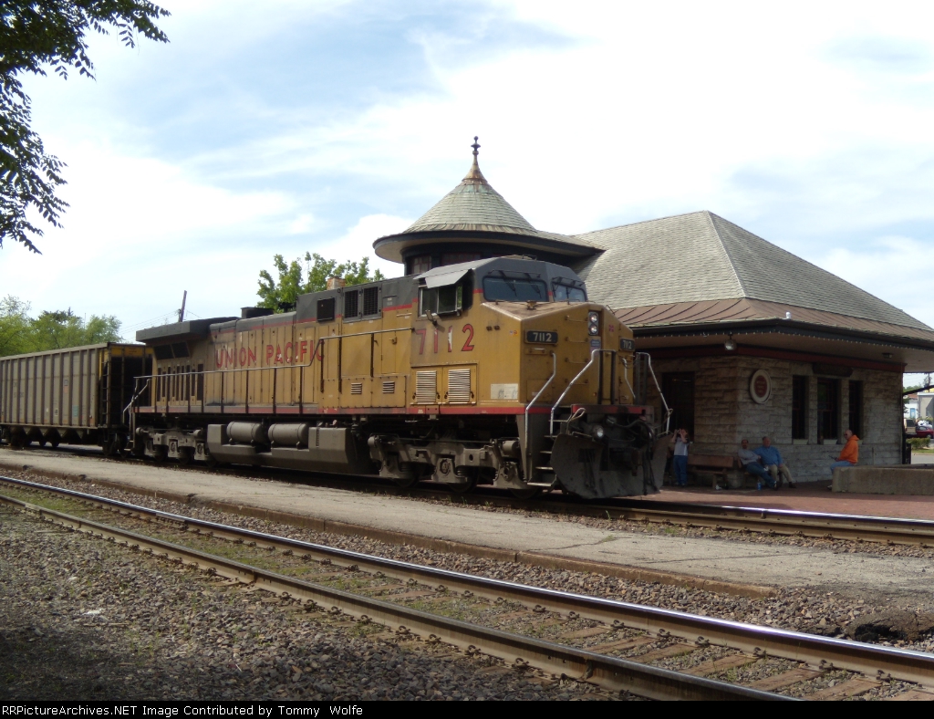 UP 7112 as a DPU on coal at kirkwood